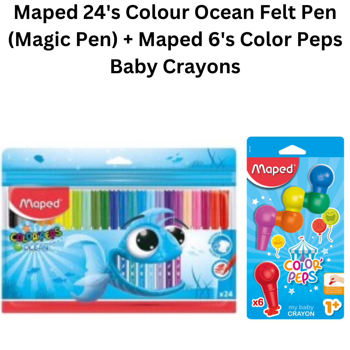 [Children's Stationery Set] Maped 24's Color Ocean Felt Pen (MagicPen ...