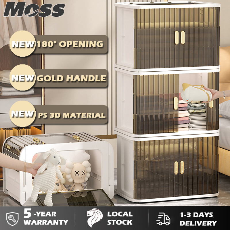Moss SG Stock 90L Foldable Storage Box Plastic Storage Cabinet Foldable ...