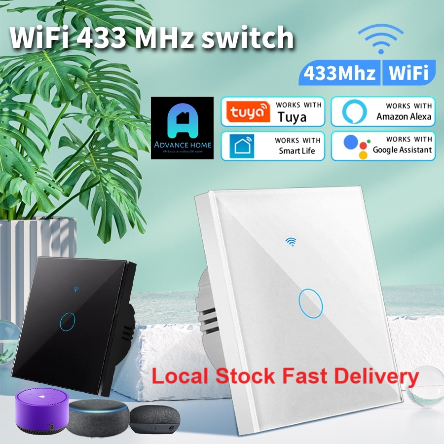 Tuya WIFI Smart Switch Works With/Without Neutral RF433MHZ | Shopee ...