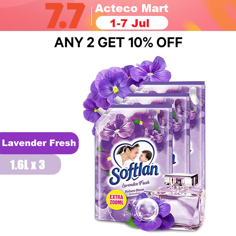 [Bundle of 3] Softlan Anti Wrinkles Lavender Fresh Fabric Softener 1.6L ...