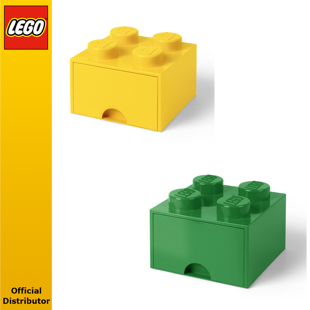 LEGO Storage Brick Drawer 4 Knobs Set of 2 (Yellow + Green) | Shopee ...