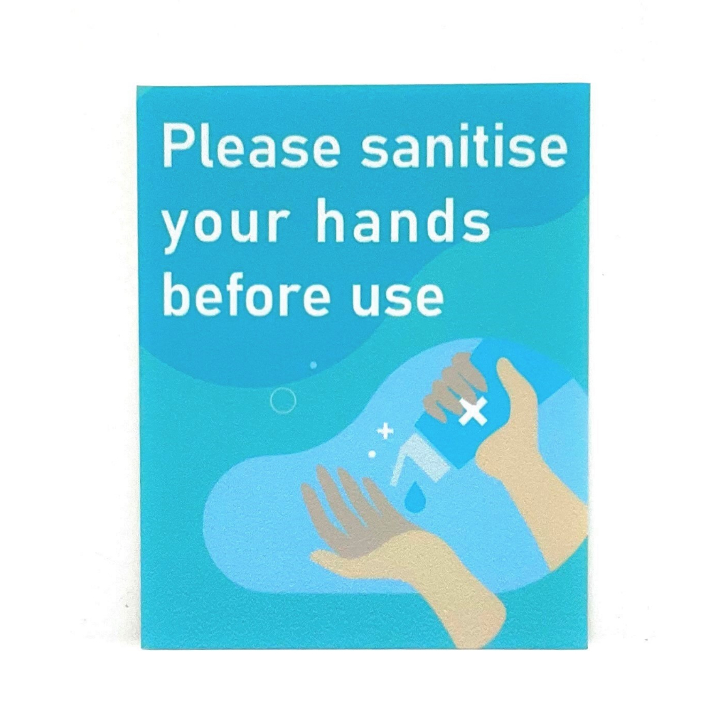 PLEASE SANITISE YOUR HANDS BEFORE USE SIGNAGE ( 80mm x 100mm ) | Shopee ...