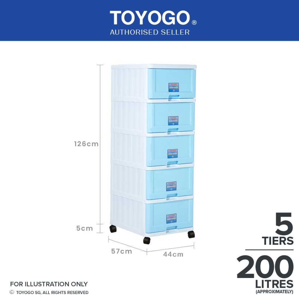 Toyogo 709-4 709-5 Plastic Storage Cabinet / Drawer With Wheels ...