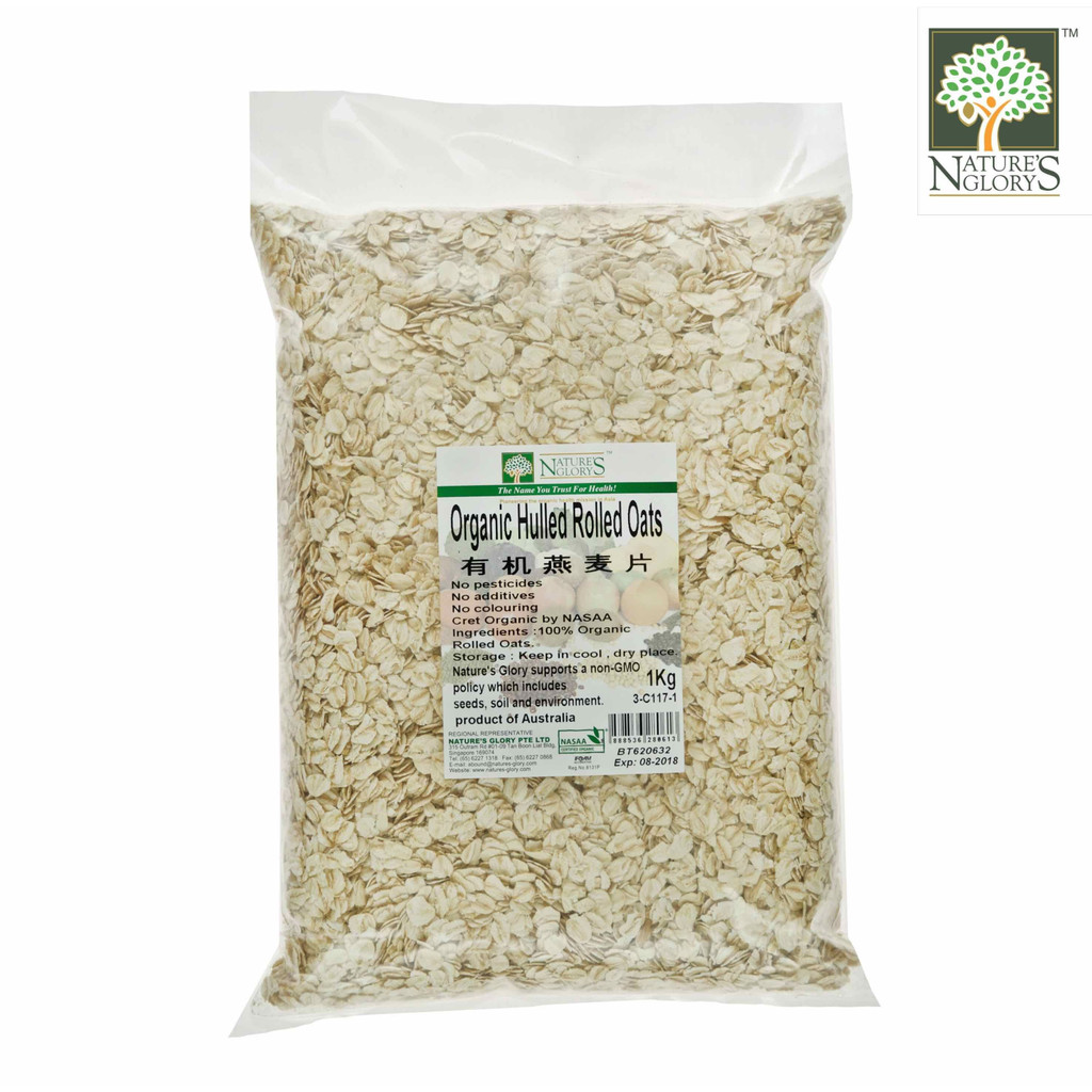 Rolled Oat (Unprocessed) Nature's Glory Organic (NA 8131P) 500g/1kg ...