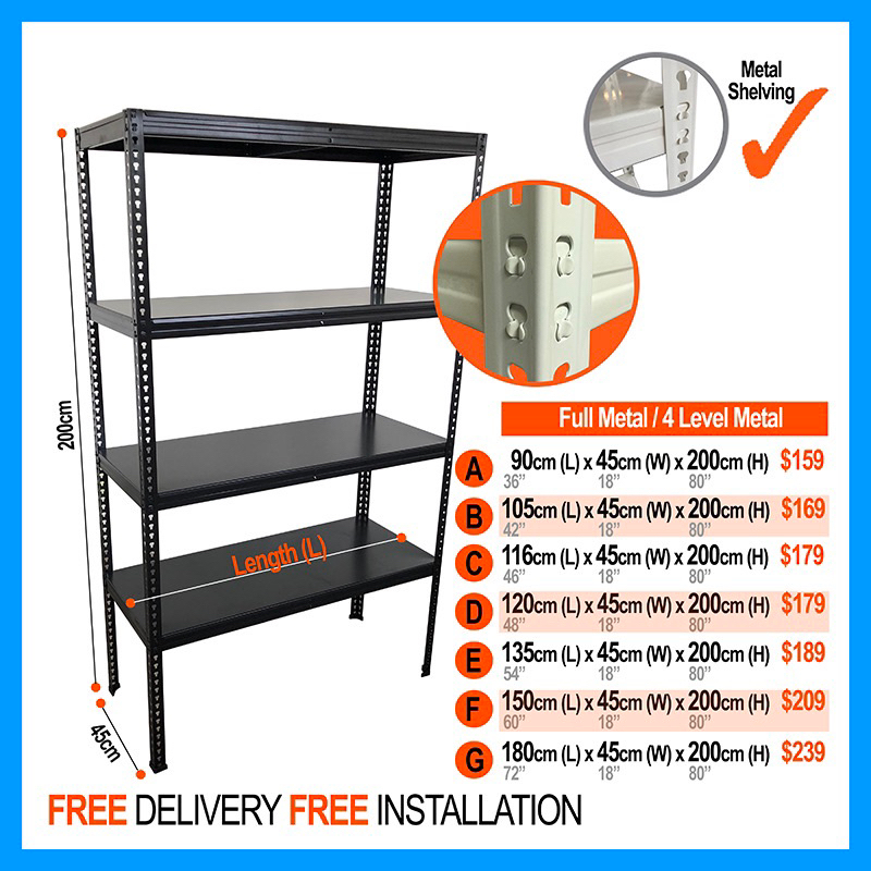 FUll Metal Boltless Storage Rack for HDB Bomb Shelter Store Room FREE ...