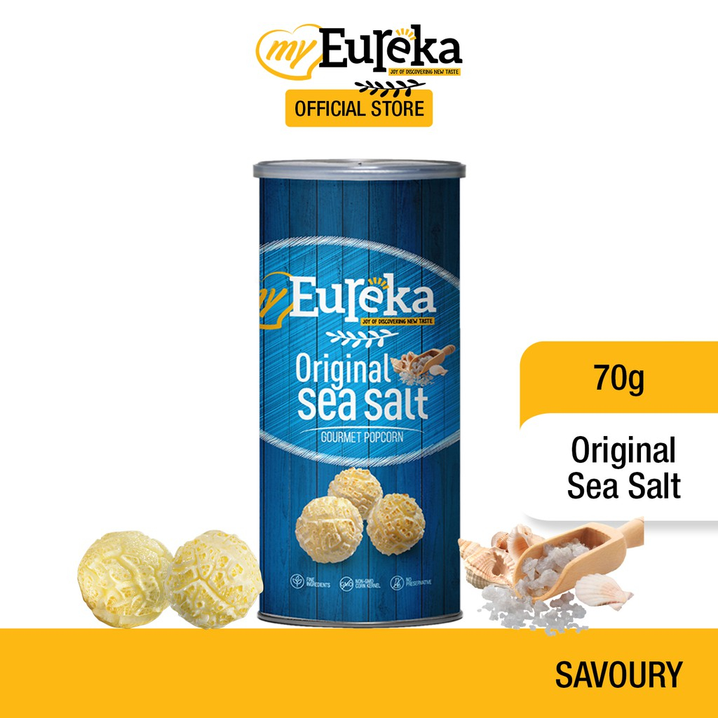 Eureka Original Sea Salt Gourmet Popcorn Can 70g | Shopee Singapore