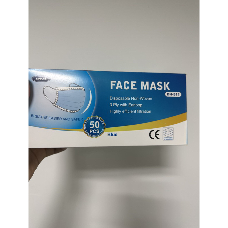 3 Ply Ear Loop Face Mask 50 PCs per box | Shopee Singapore