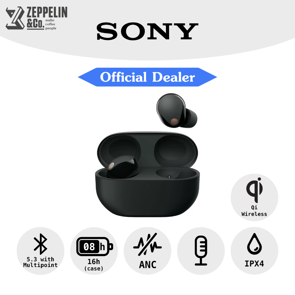 Sony WF-1000XM5 Premium Noise Cancelling Wireless Bluetooth Earphones ...