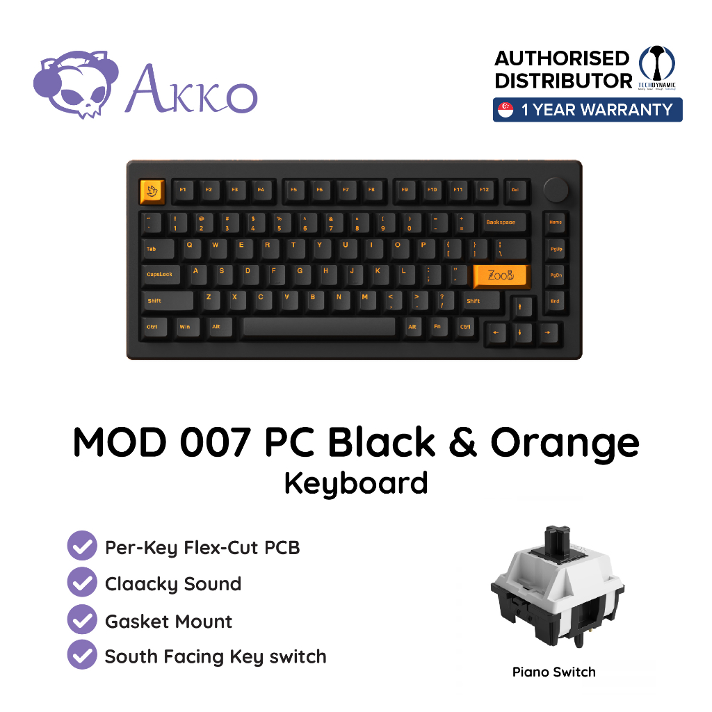 AKKO Keyboard - MOD007 PC Orange on Black, Akko CS Piano Switch ...