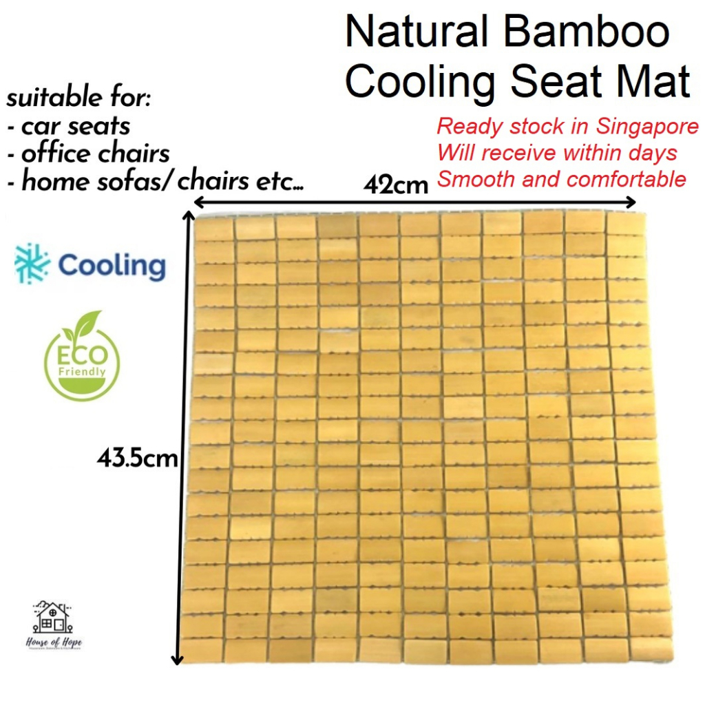 [READY SG STOCK] Premium Bamboo Seat Mat, Breathable Cooling Seat ...
