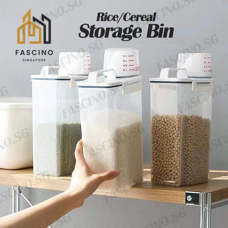 【SG】3 Pcs Airtight Rice Container 2kg Cereal Storage Box Grain Storage ...