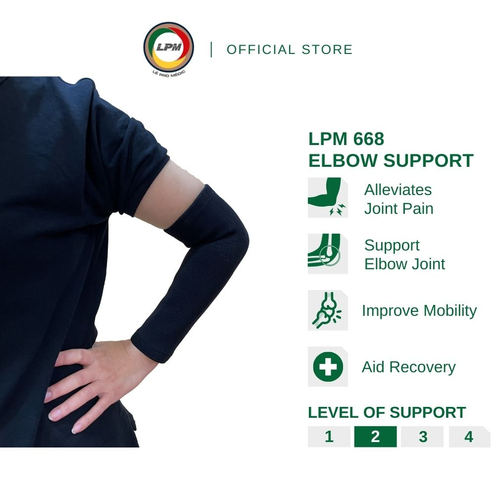 LPM Elbow Support 668 Nylon Elbow Guard suitable for Golf Tennis Elbow ...