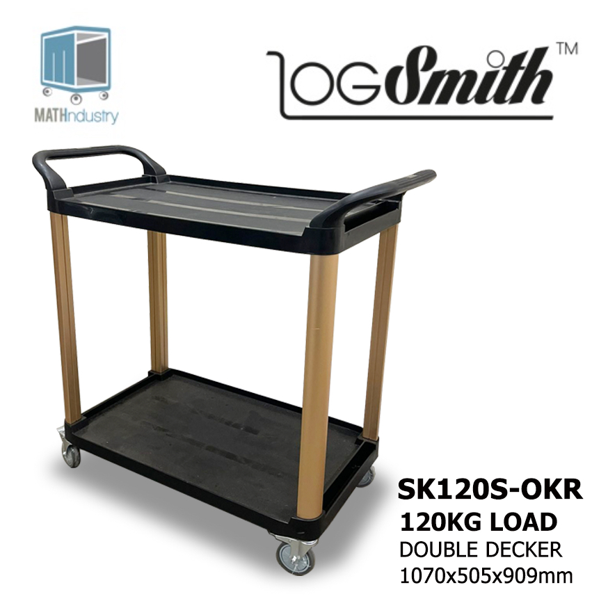 120KG Foodcourt Double Decker Trolley with Optional Bin 2 Layer ...