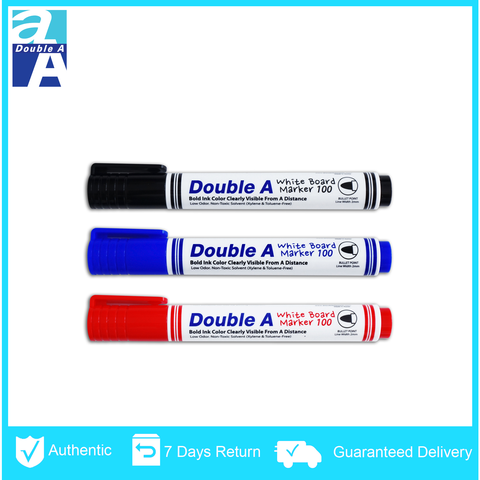 Double A Whiteboard Marker Bullet 2.0mm (Pack of 6) | Shopee Singapore
