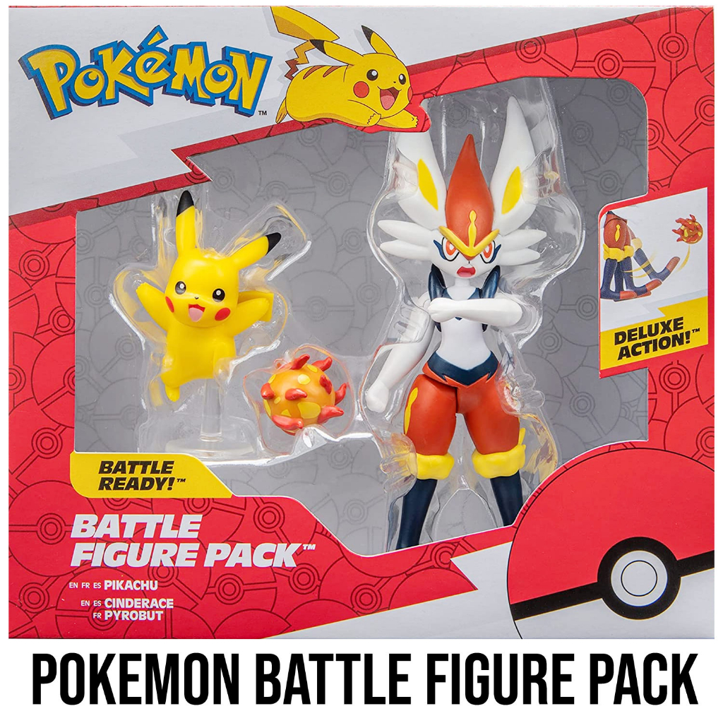 [SG Stock] Pokemon Battle Figure Pack Pikachu Cinderace Pyrobut Lapras ...