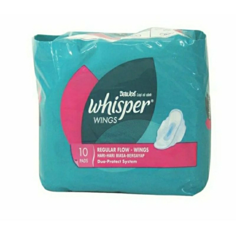 Whisper Regular Flow With Wings Sanitary Pads 10s | Shopee Singapore