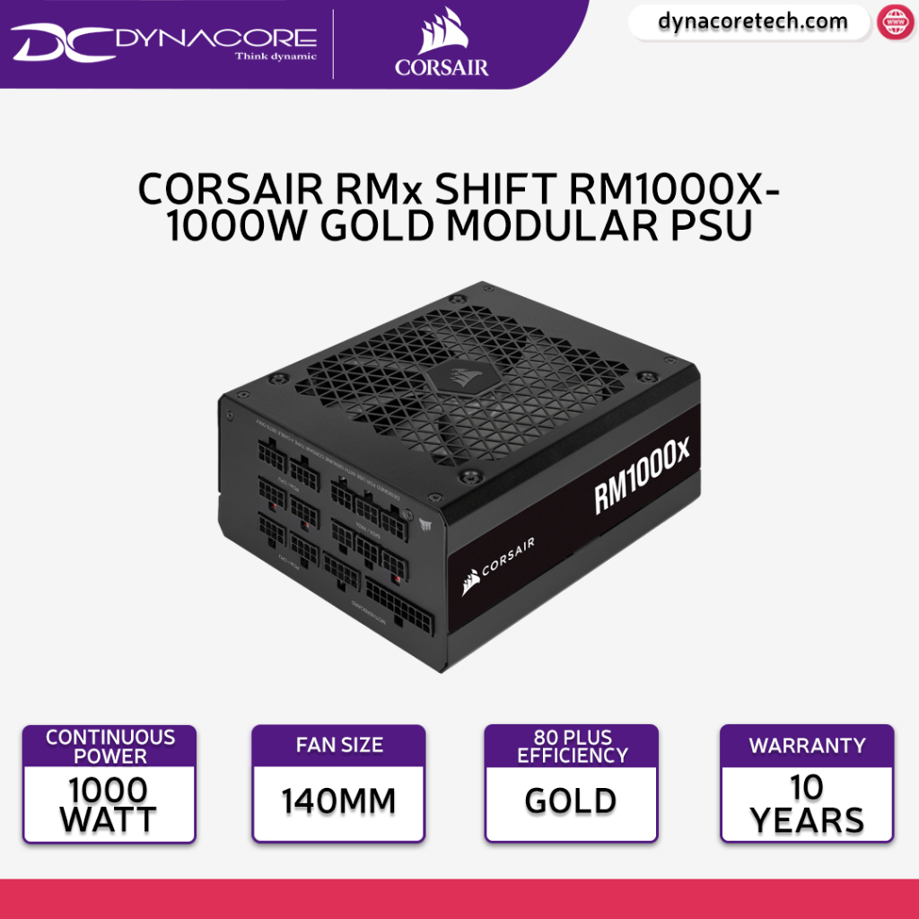 Corsair RMx RM1000x SHIFT 1000W 80 PLUS Gold ATX3.0 PCIe5.0 Fully ...