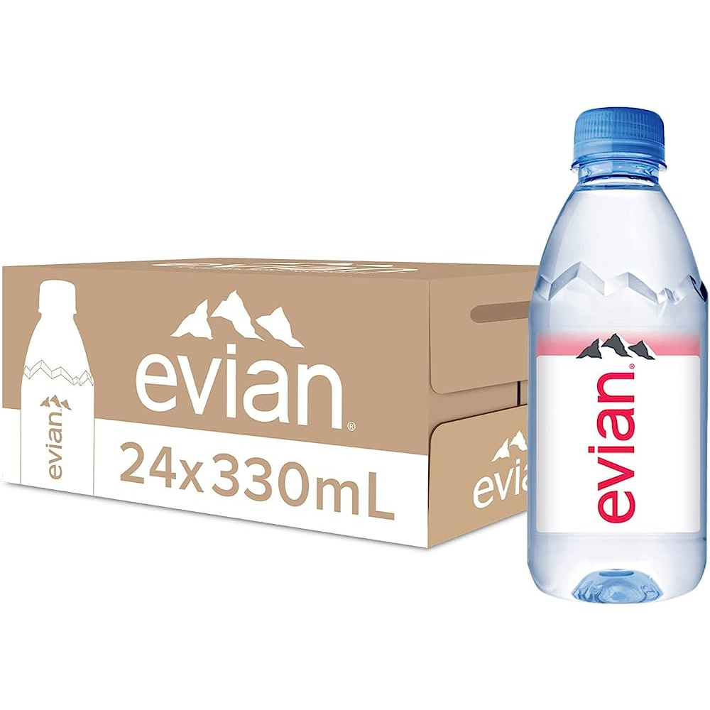 EVIAN NATURAL MINERAL WATER Assorted Sizes (330ml x 24 btl, 500ml x 24 ...