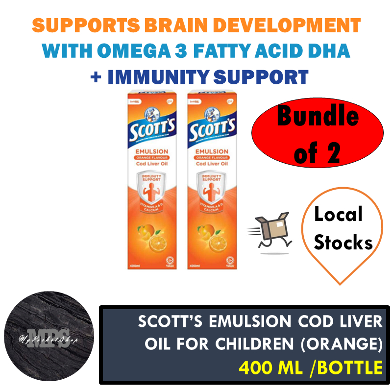 (BUNDLE OF 2) Scott's Emulsion Cod Liver Oil (Orange) | Shopee Singapore