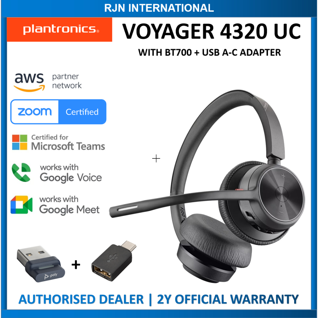 Plantronics Voyager 4320 UC Wireless Headset with Mic-Connect to PC/Mac ...
