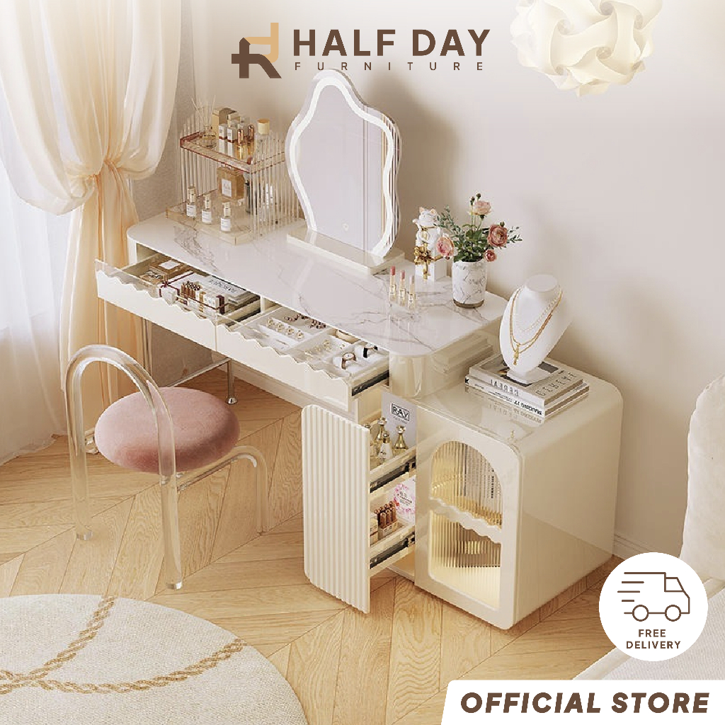 Halfday - LS Modern Minimalist Cream Style Dressing Table with ...