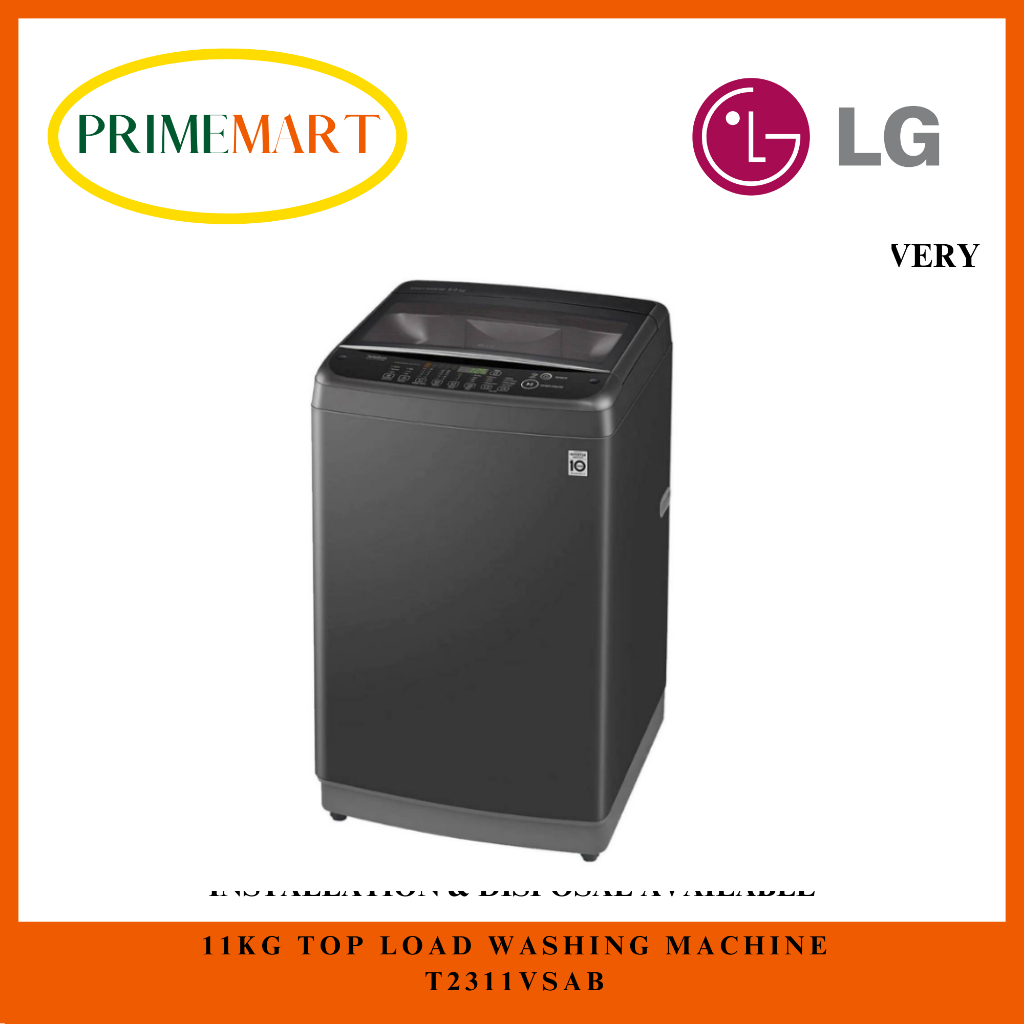 LG 11KG SMART INVERTER TOP LOAD WASHING MACHINE T2311VSAB [BLACK] - 2 ...