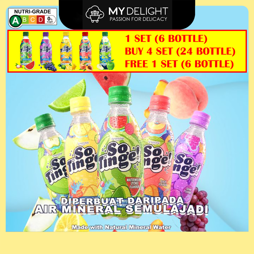 (6 Bottle) Spritzer So Tinge Grape Lemon Lime Citrus Watermelon Lychee Sprakling Carbonated ...