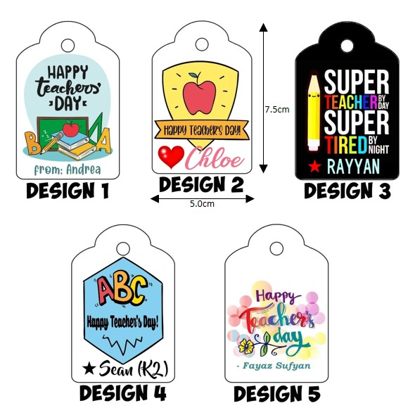 10 pieces Happy Teacher's Day Personalised / Custom Gift Tag ...