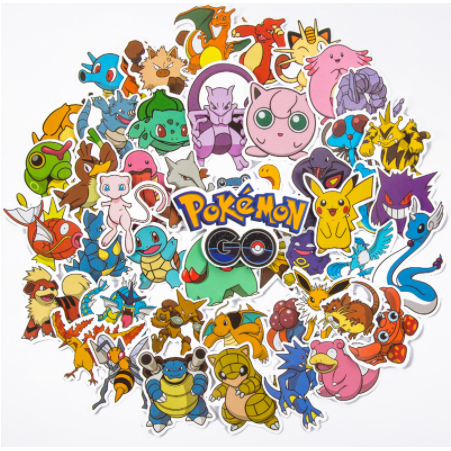 🌟READY STORE🌟 50PCS Pokémon Cartoon Stickers DIY Waterproof Sticker for ...
