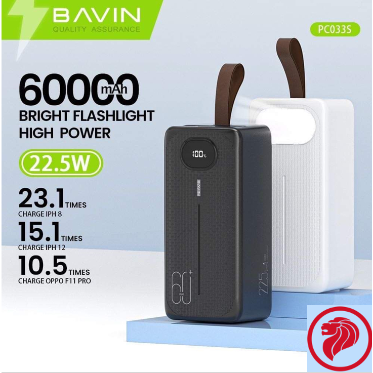 [Local Stock] BAVIN PC033 60000mAh Powerbank PD 22.5 Fast Charging High ...