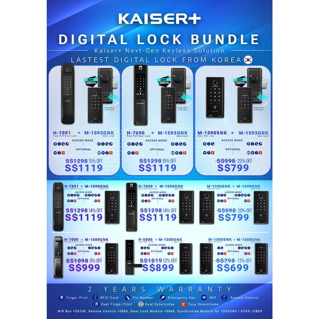 Kaiser+ Digital Lock Bundle | Kaiser+ Next-Gen Keyless Solution ...