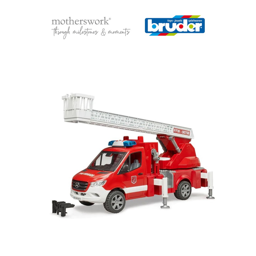 Bruder MB Sprinter Fire Engine w Ladder, Water Pump and Light & Sound ...