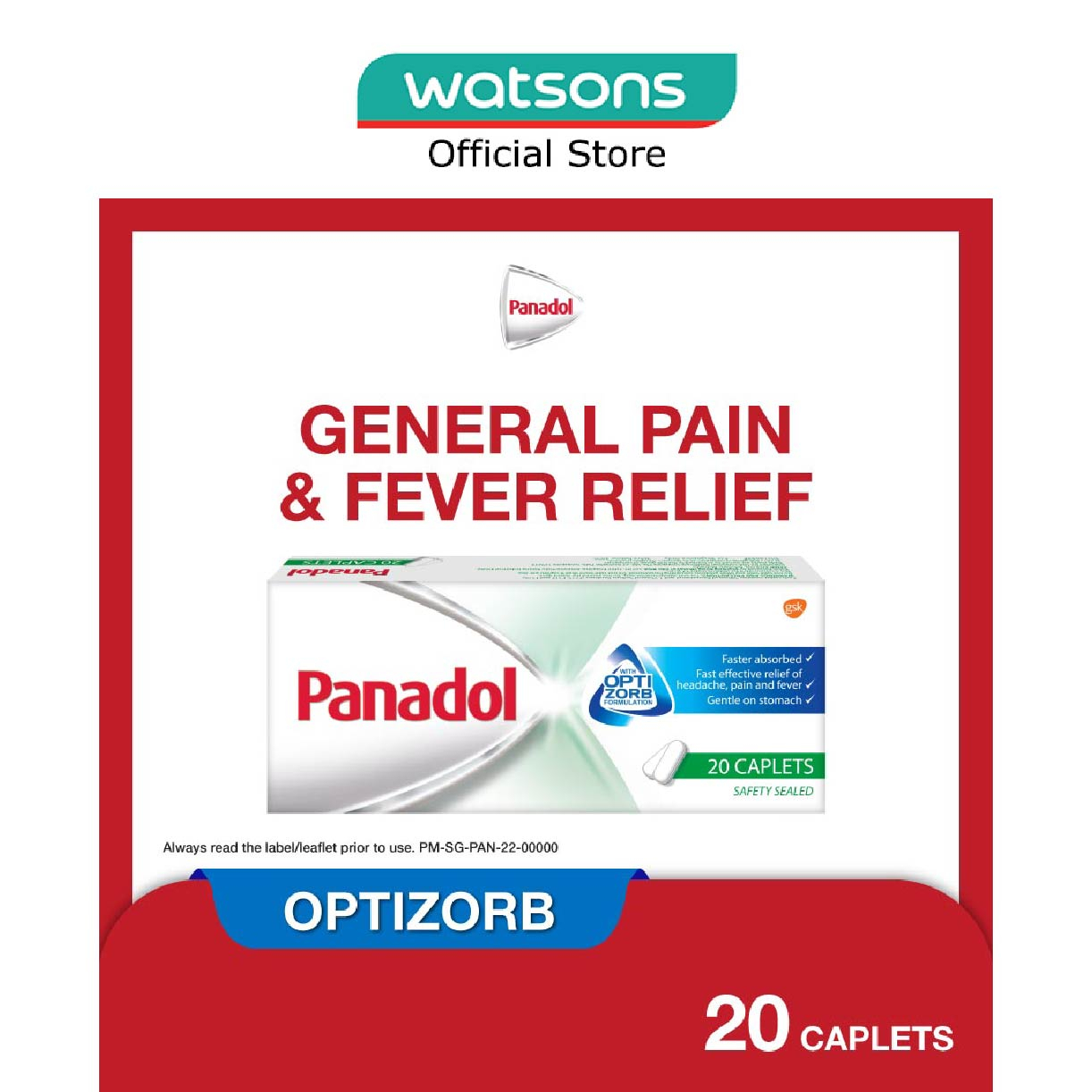 PANADOL with Optizorb Caplet (Effective Fever & Pain Relief, Toothache ...