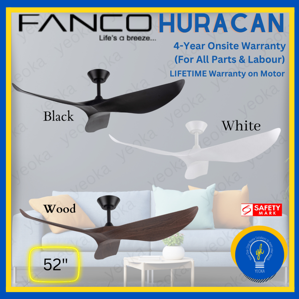[YEOKA LIGHTS AND BATH] FANCO HURACAN CEILING FAN 52 Inch Ultra Silent ...