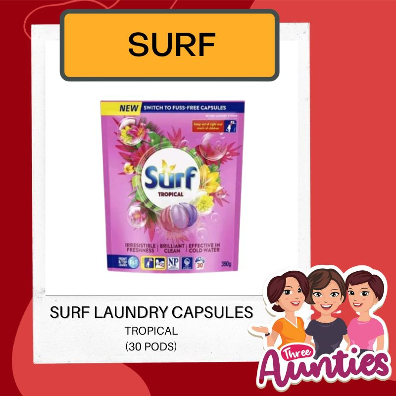 Surf Laundry Capsules Pods Tropical Long Lasting Fragrance, 30 Pods ...