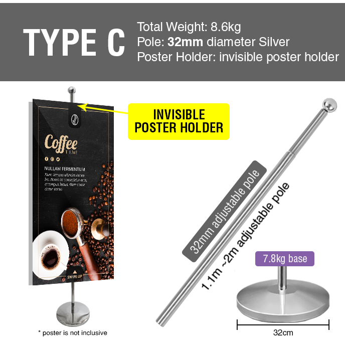 Royal Outdoor Stainless Steel Foamboard Poster Stand | Heavy duty ...