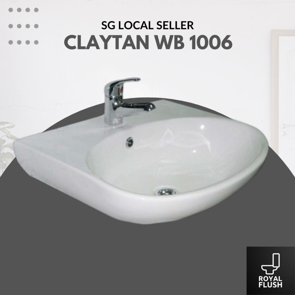 [SG SELLER] Claytan Toilet Wash Basin - Wall Hung 500mm(L) x 430mm(W) x ...