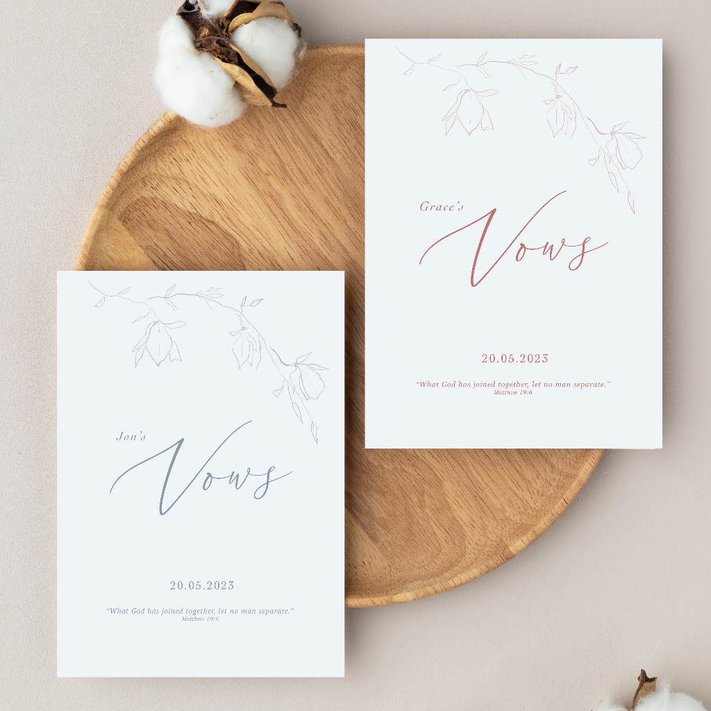 Personalised Wedding Vow Cards | Shopee Singapore