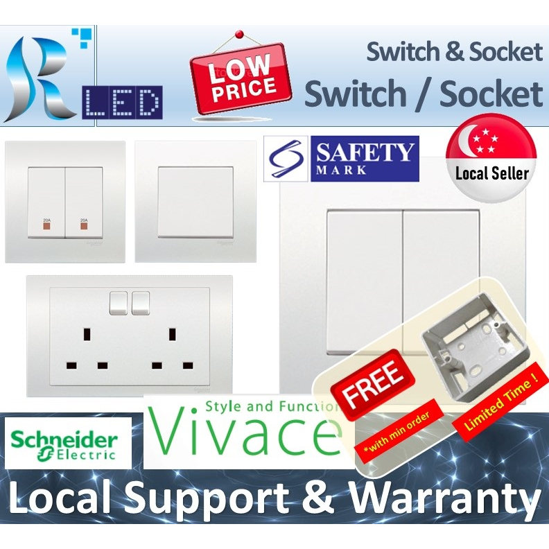 (Schneider) Vivace - Switches Socket Cat6 Tel Port Mount Box | Shopee ...