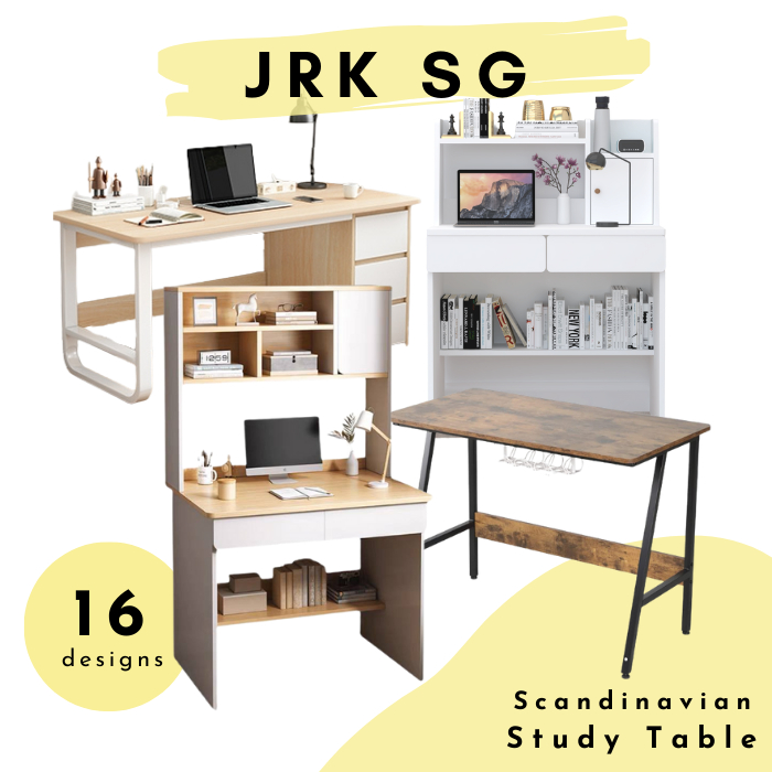 🇸🇬 Scandinavian Study table with shelves Home Furniture Desk Furniture ...