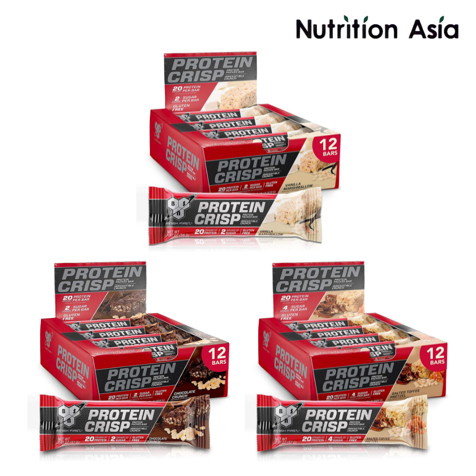 BSN Protein Crisp Protein Bar (12 x 55g) | Shopee Singapore