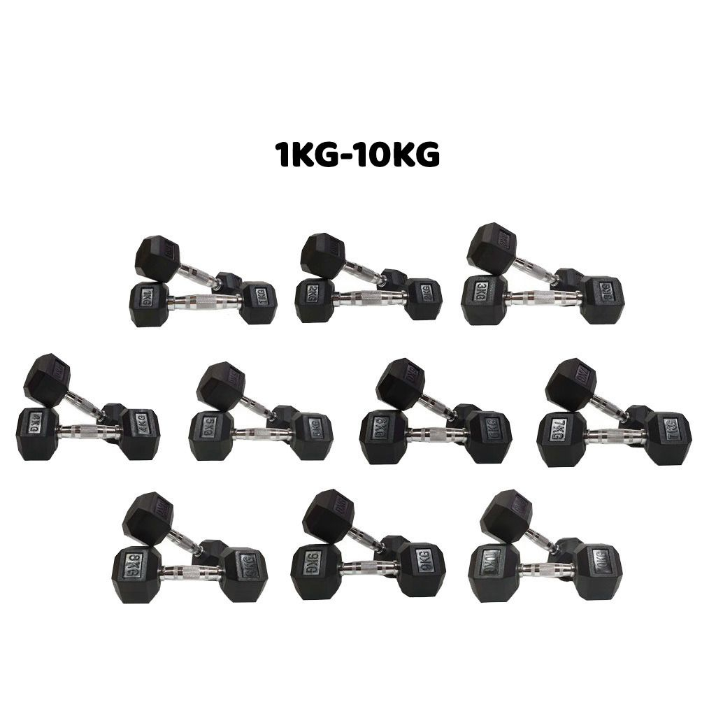Premium Hexagon Dumbbells (1kg-10kg): Build Strength, Tone Muscles, and Boost Home Workouts ...