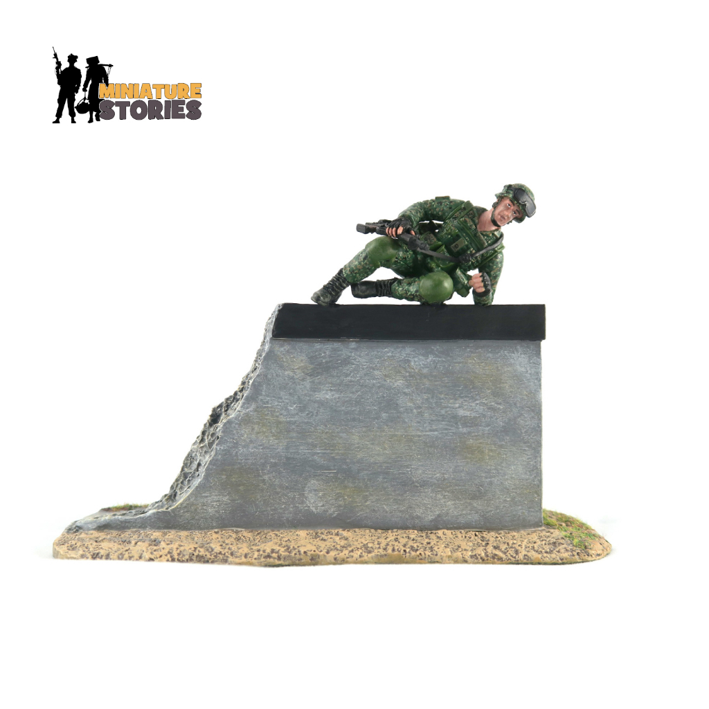 Singapore Army SOC Standard Obstacle Course Low Wall Hand-Painted Metal ...