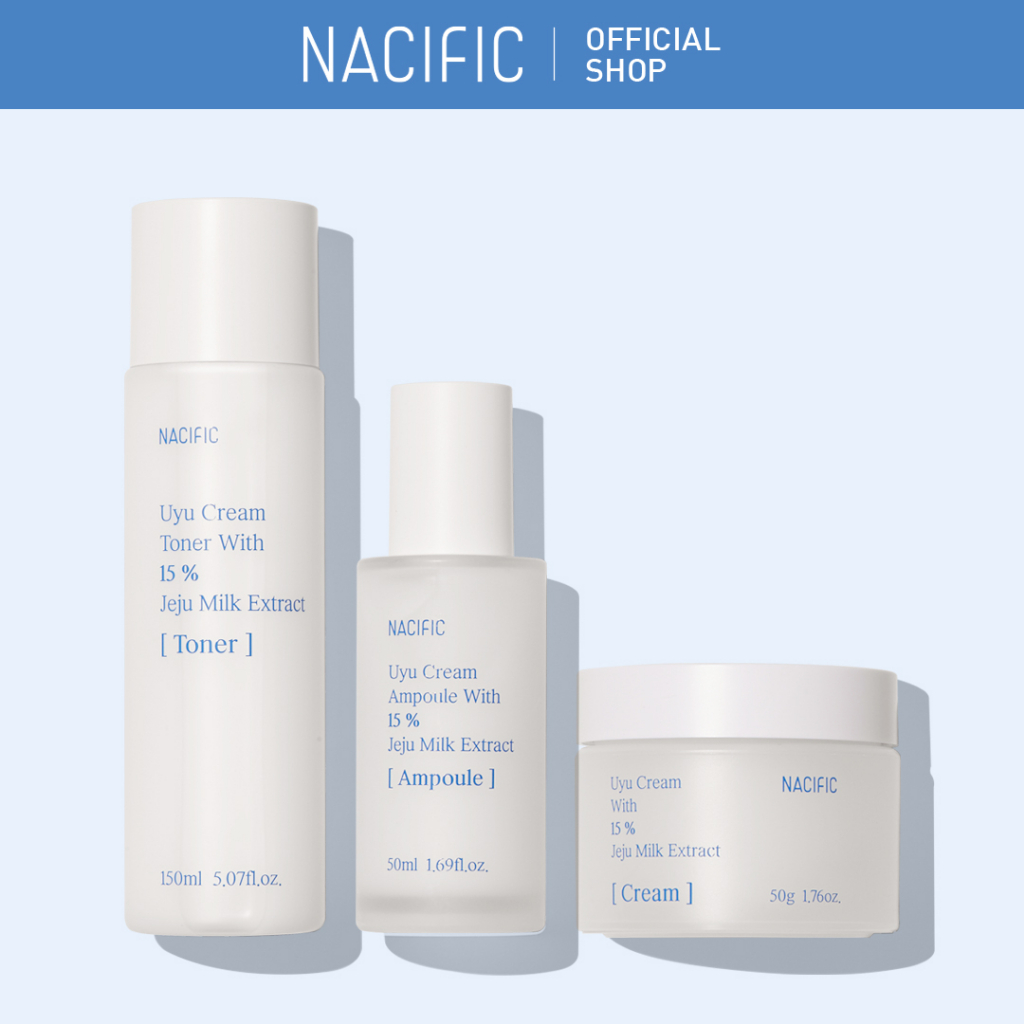 [NACIFIC] Uyu Cream Moisturizing Triple Set Toner Ampoule Cream ...