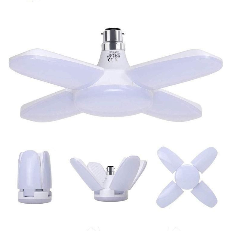 2624) HZSANUE B22 BAYONET CAP LED GARAGE LIGHT, DAYLIGHT WHITE 60W 6500K 5500LM WITH 4 ...