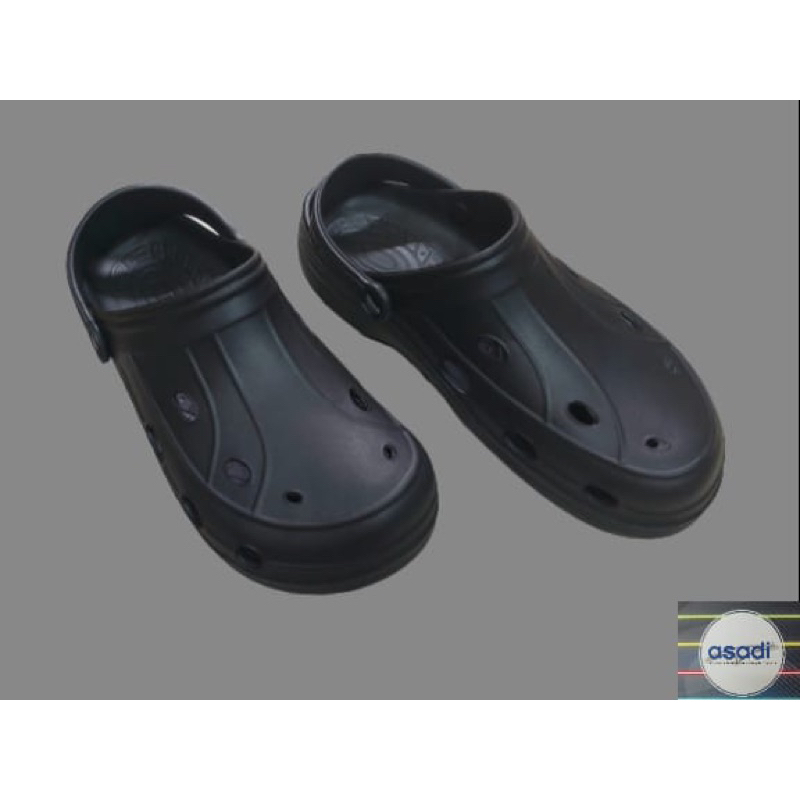 Asadi - Men- (black crocos) slip on, flip flop, sandal, slipper ...