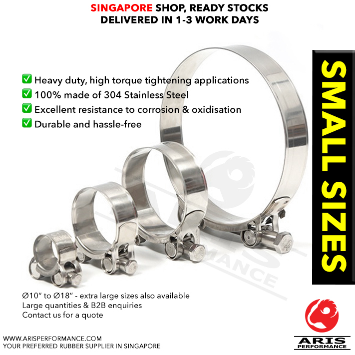 304 Stainless Steel Heavy Duty T-Bolt Hose Clamps, T Bolt Hose Clamp X ...