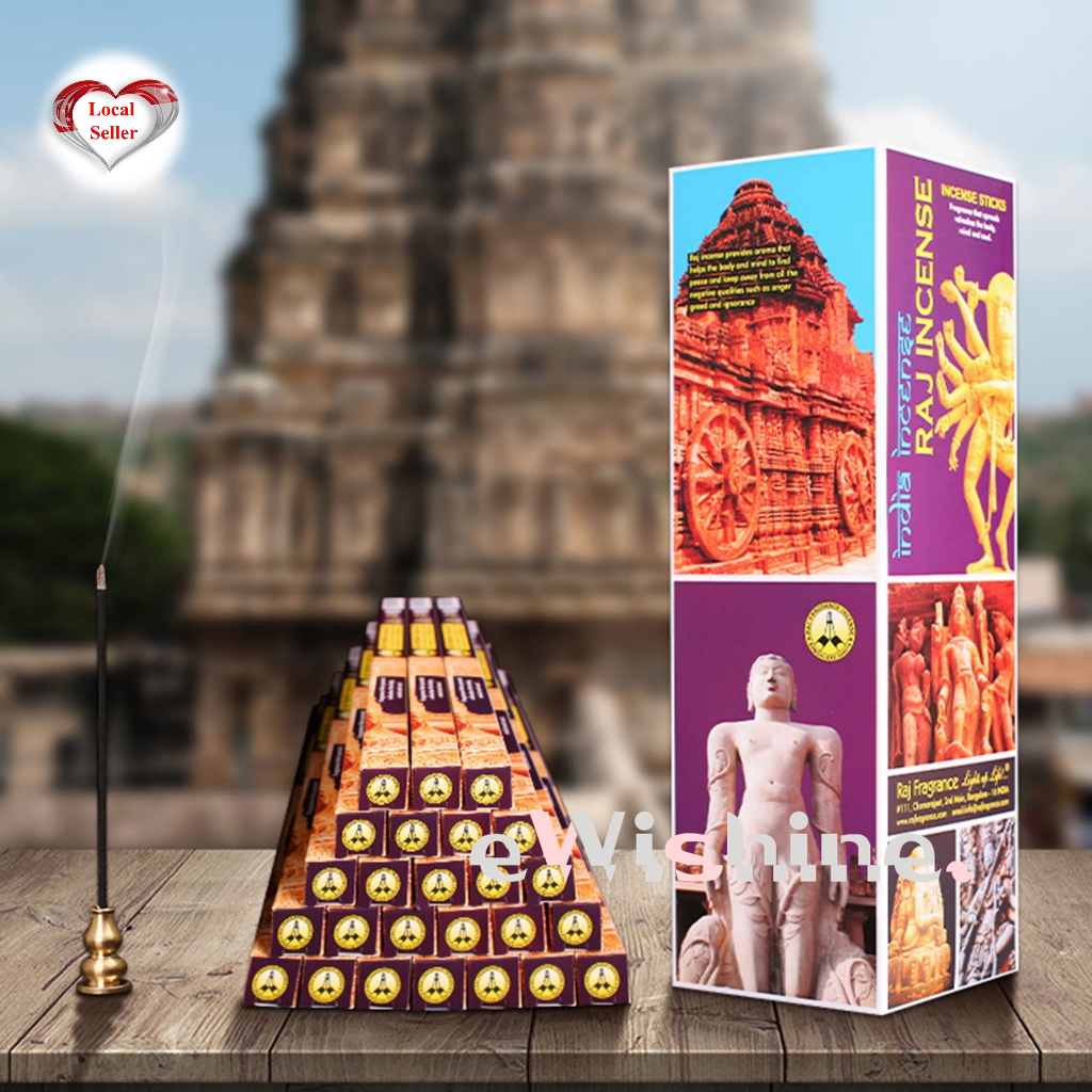 1 Box of Raj Indian Incense Joss Sticks (25 packets = 7 sticks/packet ...