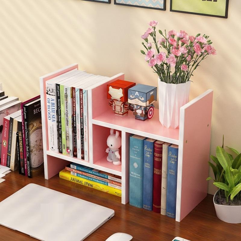 Desktop Organizer Books Organizer Office Storage Rack Adjustable Wood ...