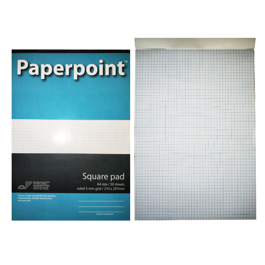 Paperpoint A4 Square Pad / Ruled 5mm grid / 50 Sheets | Shopee Singapore